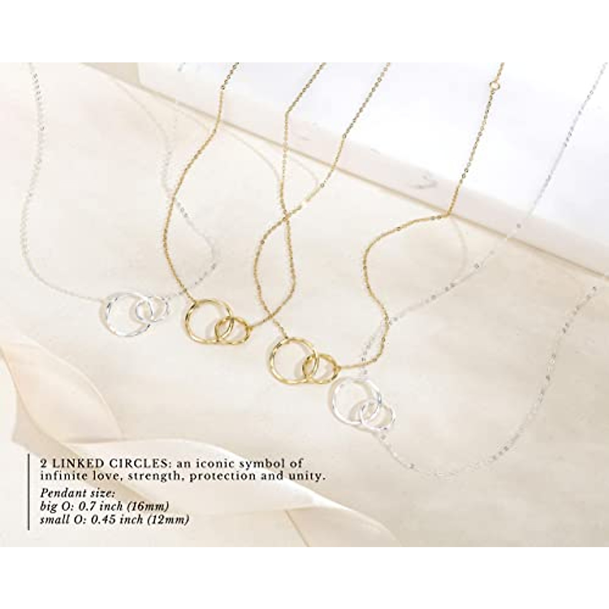 HOPE LOVE SHINE Eternity Circles Mom to Be Necklace - Sterling Silver Necklace - Ideal Gifts for New Mom, Expecting Mom, First Time Moms - Mothers Day Gift, Sterling Silver