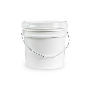 Living Whole Foods, 3.5 Gallon White Bucket & Lid - Durable 90 Mil All Purpose Pail - Food Grade - BPA Free Plastic (3.5 Gal. w/Lid - 1pk)
