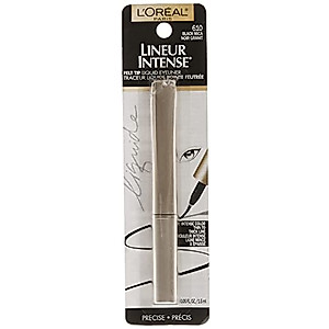 L’Oréal Paris Makeup Lineur Intense Felt Tip Liquid Eyeliner, liquid eyeliner, felt tip applicator, precise bold lines, intense color, ophthalmologist-tested, fragrance-free, Black Mica, 0.05 fl; oz.