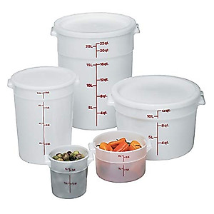 Cambro RFSC6148 Round Storage Container Lid, 6 and 8 Quart, White (Pack of 12)