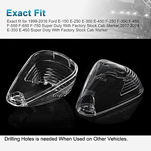 Partsam 5X Clear Cab Marker Light + 5X White 5050-SMD 194 168 T10 LED Bulb Compatible with Ford E150 E250 E350 E450 F150 F250 F350 F450 F550 Super Duty Pickup Trucks 1999-2016