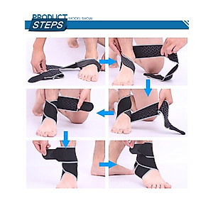 Lareinae Breathable Ankle Support Compression Brace with Adjustable Strap, Great for Runners, Ankle Sprain, and Swelling and Plantar Fasciitis, Instant Pain Relief, Suitable for Men&Women