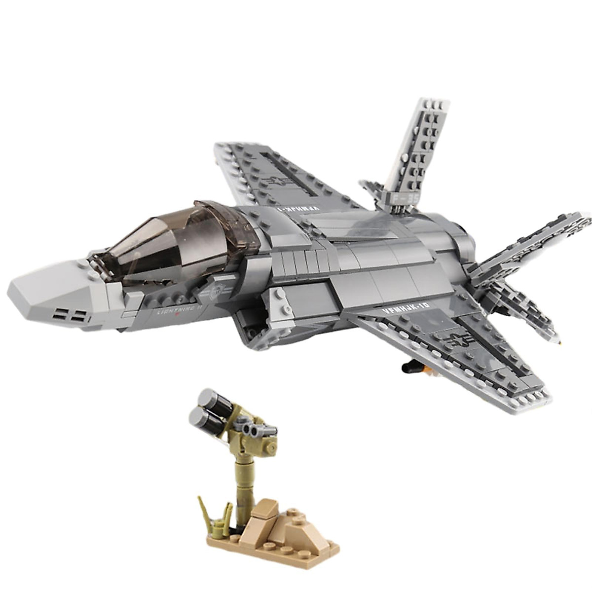 MEOA 646 Pcs F-35B Lightning II Plane Building Toys WW2 Fighter Jet F35 Model Kits Military Airplane Building Blocks Set Bricks Toy Gifts for Kids and Adults