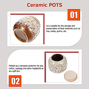 Ceramic Sealed Canister Ceramic Tea Storage Jar With Lids Tea Tins Cans Canister Food Storage Containers For Kitchen Coffee Sugar Condiment Ceramic Tea Leaf can