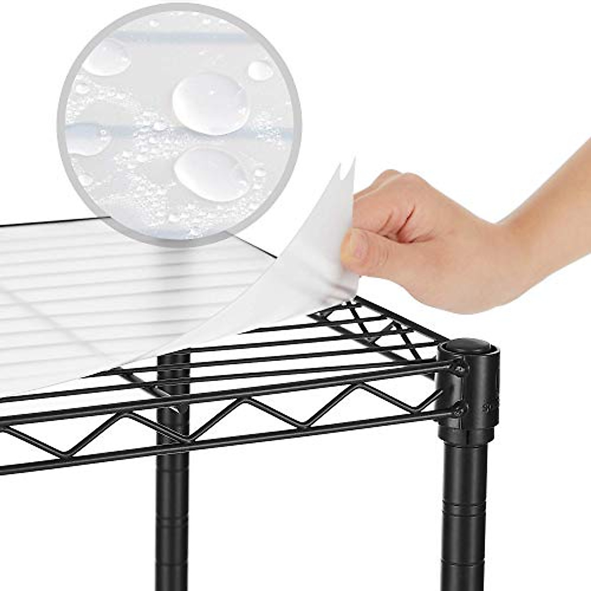 SONGMICS Kitchen Baker’s Rack, Adjustable Microwave Stand, Space-Saving Storage Rack with 4 Shelves 6 Hooks, for Pots, Pans, Spice Bottles, in the Kitchen, Apartment, Studio, Black ULGR040B01