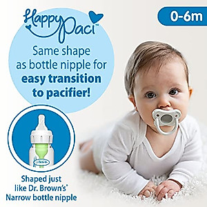 Dr. Brown's Natural Flow® Anti-Colic Options+™ Narrow Glass Baby Bottle Starter Set with Silicone Sleeves,Brush and Soft 100% Silicone HappyPaci™ Pacifier for Newborns