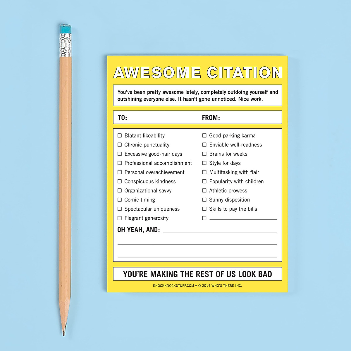 Knock Knock Awesome Citation Nifty Note Pad 4 x 5.25-inches