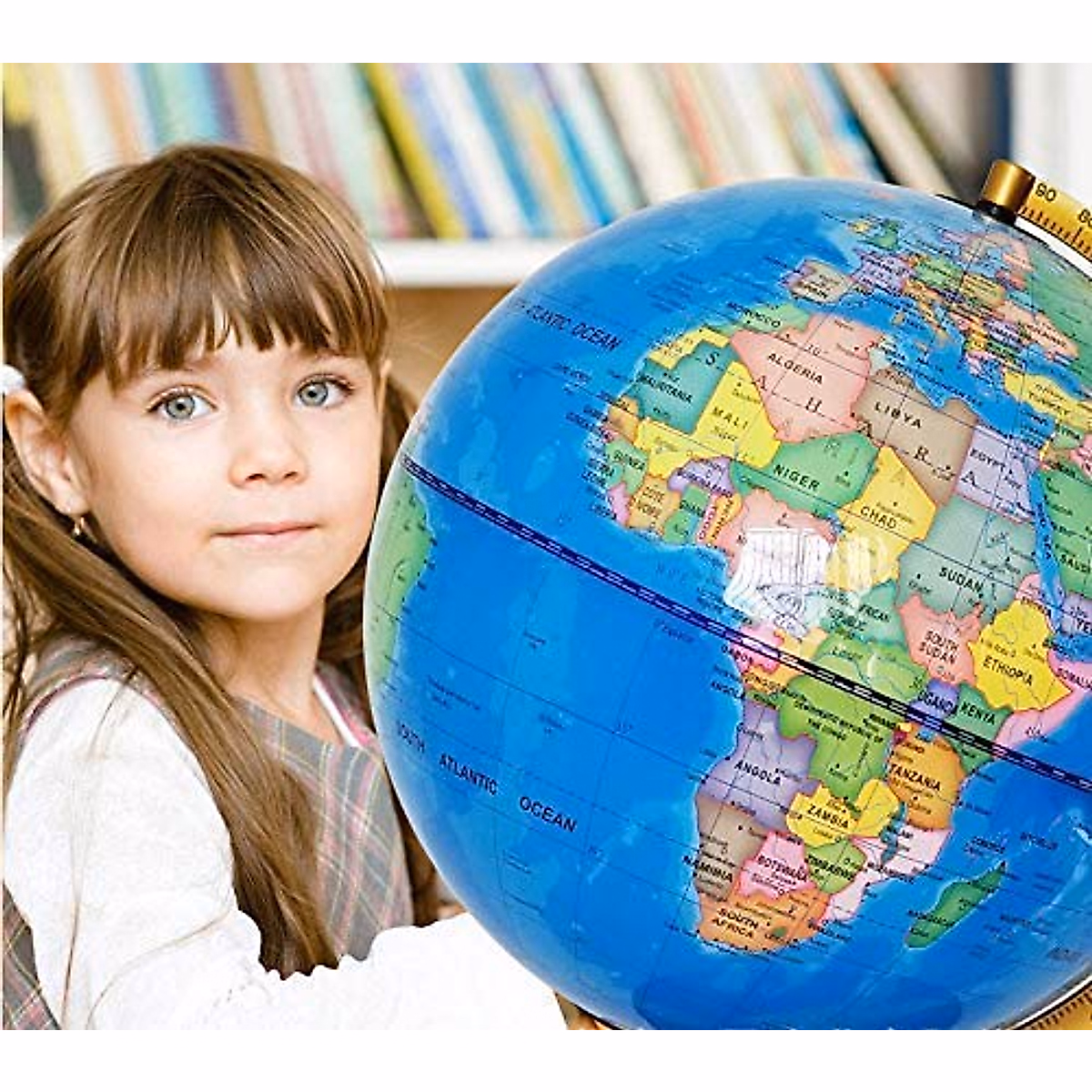 World Globes for Kids - Larger Size Educational World Globe with Stand Adults Desktop World Gobles Educational Toy for Children - Geography Learning Toy,B