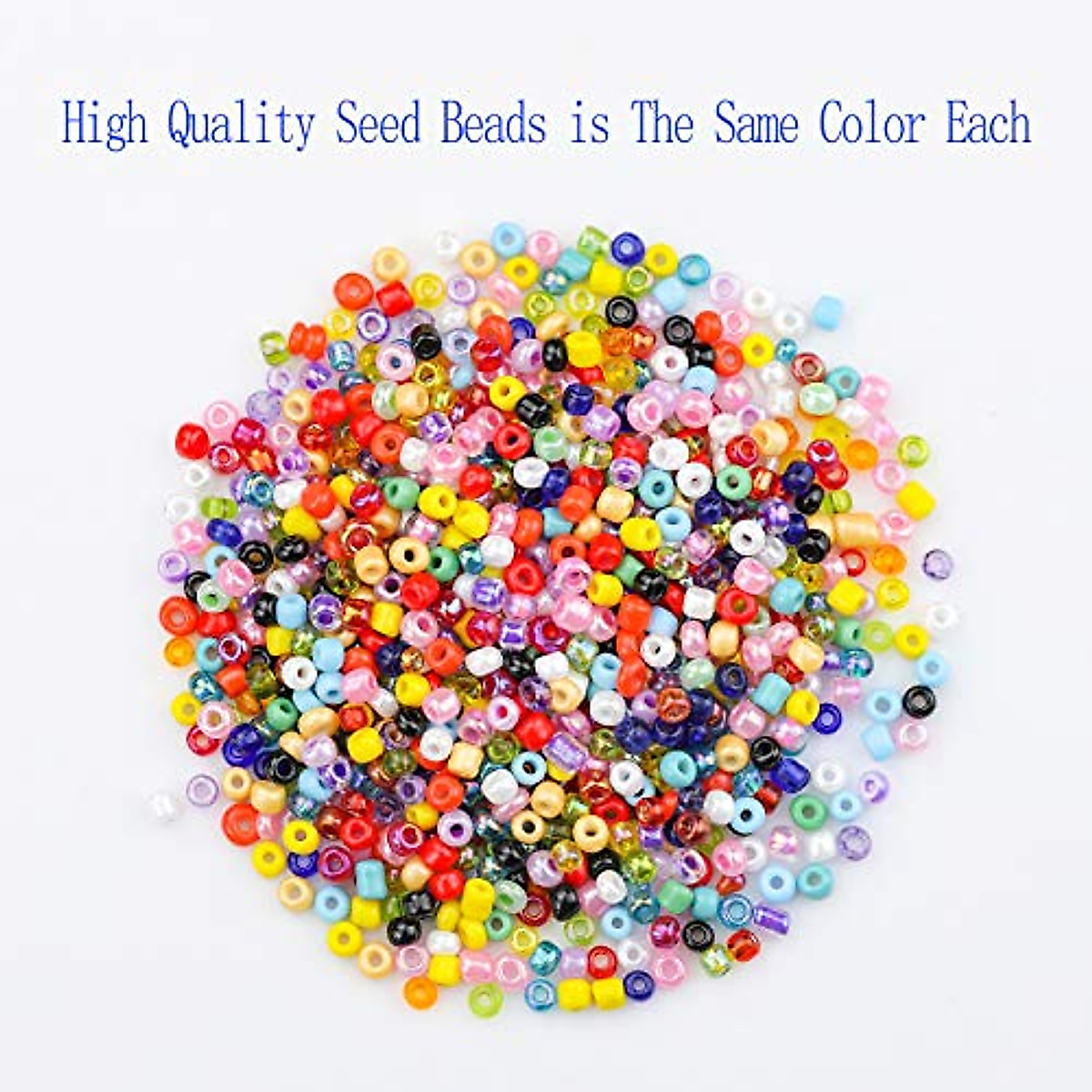 Ybxjges 12000Pcs 3mm Glass Seed Beads 8/0 Small Beads Bracelet Making Kit, Tiny Waist Beads Kit with Jewelry Making Supplies Elastic String for DIY Art Craft Girls Gifts