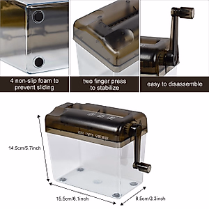 JIKIOU Mini Hand Shredder Portable Paper Shredder Manual Shredder Documents Paper Cutting Tool Home Office Desktop Stationery Black