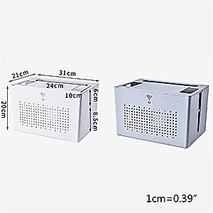 YAOLUU WiFi Storage Box Double-Layer Wireless WiFi Router Storage Box Desktop Socket Wire Organizer Box TV Set Top Rack Power Strip Hidden Set-top Box Stand (Color : GY)