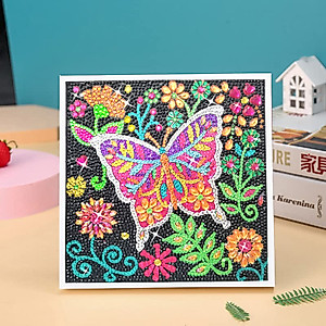 ZUYUSUT Sparkly Butterfly Diamond Art Painting Kits with Wooden Frame Arts and Crafts Art Mosaic Gem