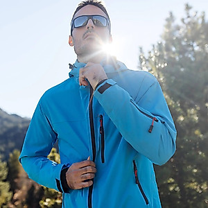 Apricoat Adventure 2.0 Men's Warm Winter Jacket Insulated, Hooded, Waterproof and windproof for Traveling, Hiking, Trekking, Camping, & All Sports Activities such as Snowboarding & Skiing-Light Blue