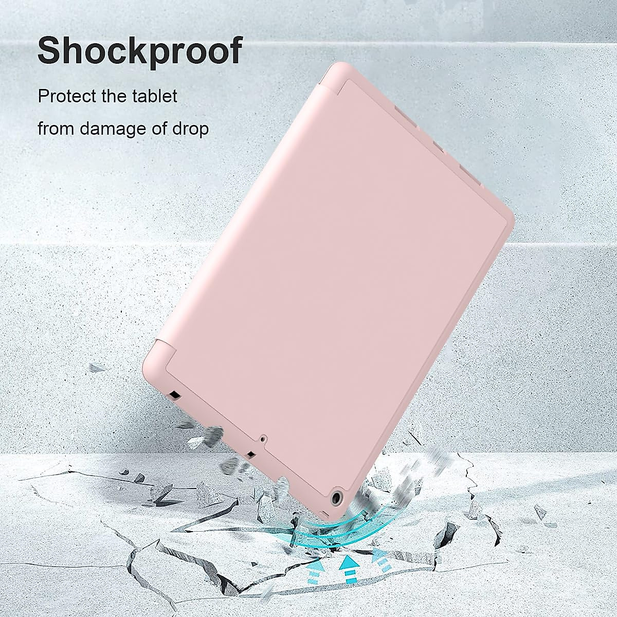 Divufus Case for iPad 10.2 2021/2020/2019, Smart Lightweight Trifold Stand Cover, Auto Sleep/Wake Soft TPU Pencil Holder Case for iPad 10.2 inch 9th/8th/7th Generation - Pink