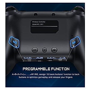 KLEEME Game Controller Wireless Controller Compatible with Nintendo Switch OLED Console Pro Gamepad with 600Mah Rechargeable Battery Programmable Turbo Function