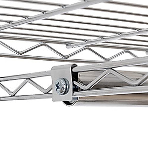 Seville Classics Closet Garment Organizer with Metal Hanging Rod Wardrobe Storage System w/Steel Shelves for Clothes, Shirts, Jackets, Coats, Blankets, Shoes, 58" to 83" W x 14" D x 72"