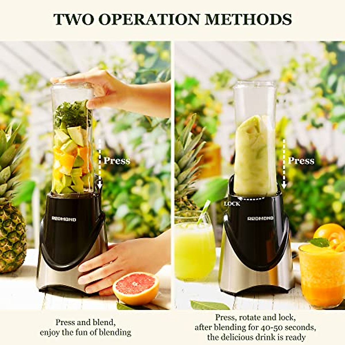 REDMOND Personal Blender & Toaster 2 Slice with LED Digital Countdown Timer Display