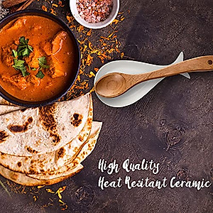 LotFancy Spoon Rest, Ceramic Spoon Holder for Kitchen Counter, 9.1 (L) x 4.5(W), Large Spatula Holder for Stove Top, Farmhouse Utensil Rest for Ladle, Teaspoon, Whale Shape