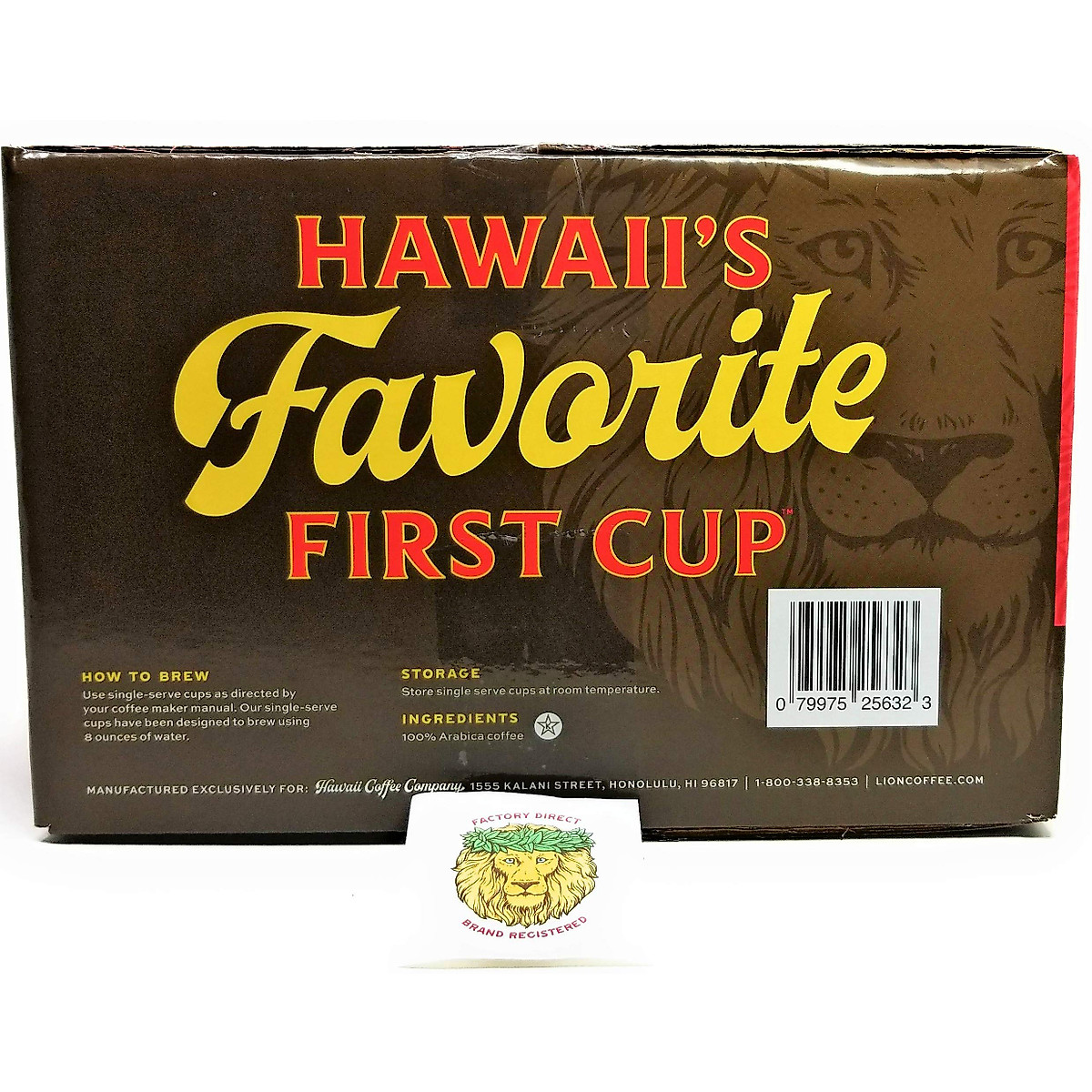Lion Coffee Single Serve Coffee Pods ORIGINAL Roast (Pack of 54) with Exclusive Lion Coffee Factory Direct Brand Registered Sticker, AN ISLAND FAVORITE