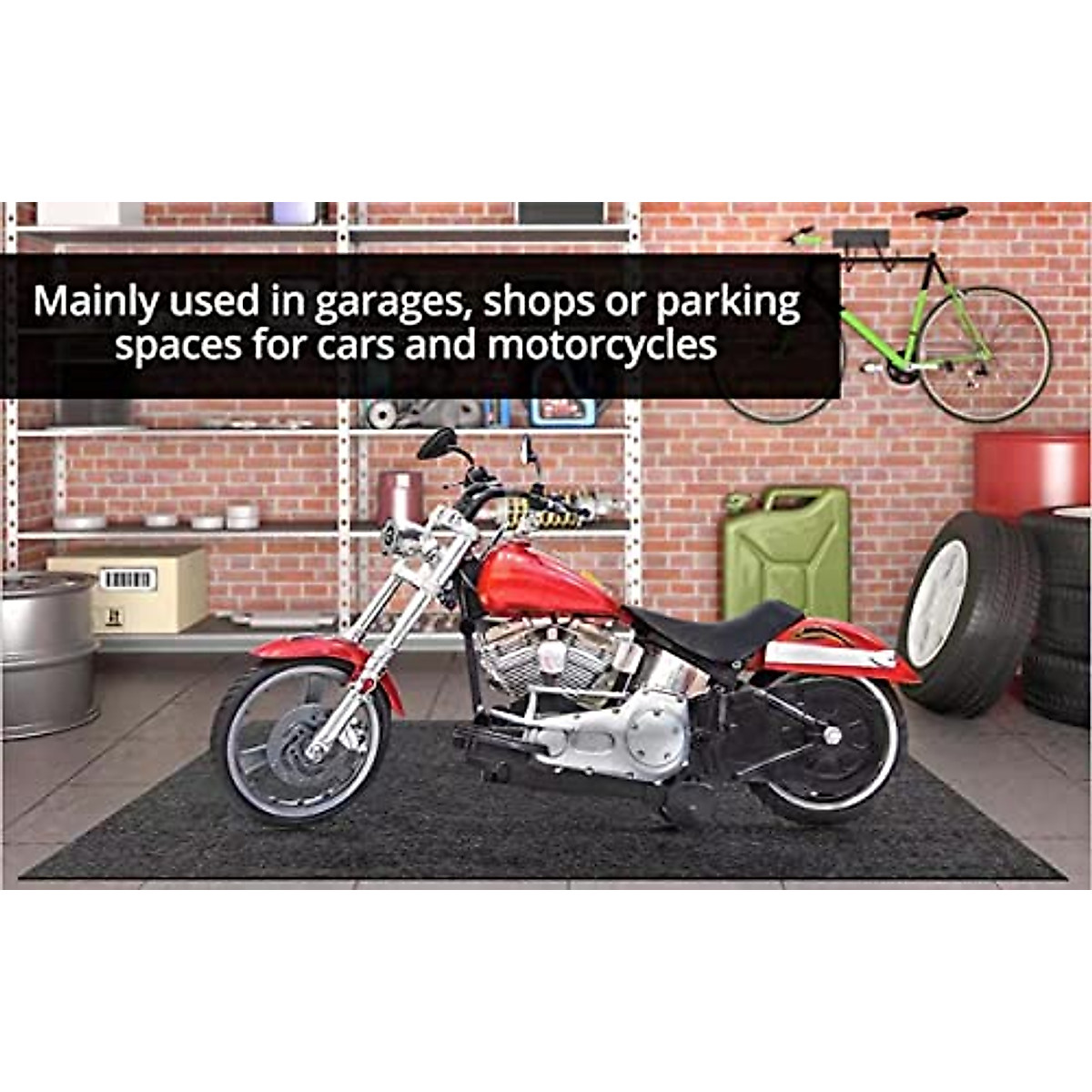 Large 61 * 39inch - Oil Absorbent Garage Floor Mat and Mechanic Pad - Protects Floor from Spills, Drips, Splashes and Stains | Washable, Cut to Size, Non Slip and Waterproof Backing Layer