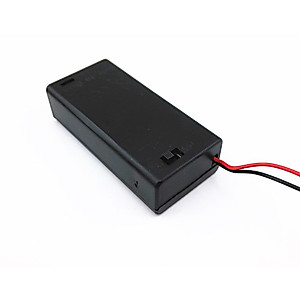 Honbay 10pcs 2AA Battery Holder Storage Case with Wires and On/Off Switch