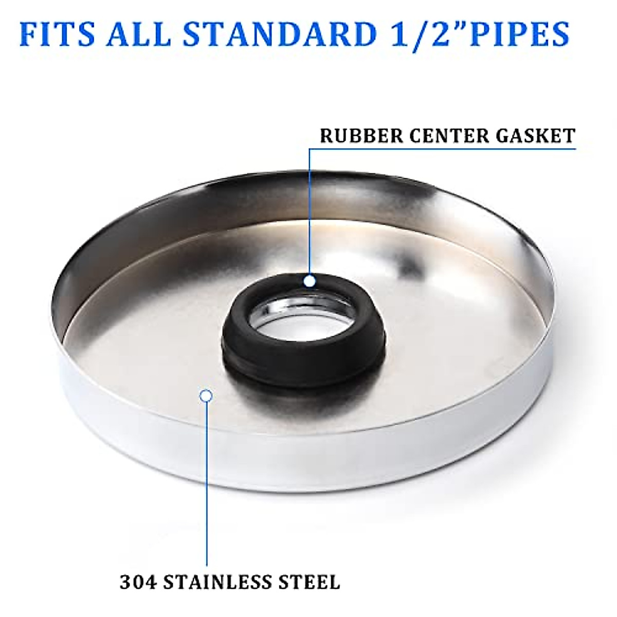 OPERMAXER Shower Escutcheon Plate, 2pcs Modern Shower Arm Flange 3.5'', Universal Shower Head Arm Replacement Escutcheon Cover Plate, Escutcheon Wall Cover(Chrome)