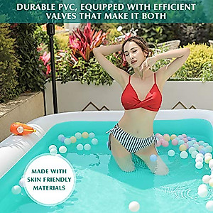 Brace Master Inflatable Swimming Pool, Blow Up Pool, 118" x 72" x 22" Family Kiddie Pools, Ages 3+, Full-Sized Inflatable Pool for Kids, Adults, Outdoor, Garden, Backyard, Green