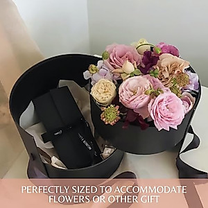 BBJ WRAPS Flower Box with Lid for Arrangements, Double Layers Rotating Drawer Luxury Round Flower Bouquet Gift Boxes Packaging, 1 Set, 7.5"(D) x 6.5"(H) (Pink)