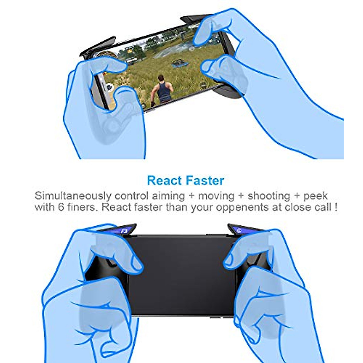 GameSir Mobile Game Controller Trigger F3 (Plus) for Android/iOS, Suitable for FPS Fortnite PUBG, No Bluetooth Needed