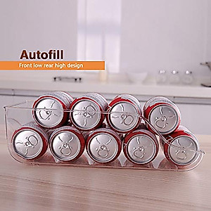 Set of 4 Refrigerator Organizer，Drink Soda Can Beverage Food Clear Plastic Holder for Fridge Freezer Cabinets Cupboard Kitchen …
