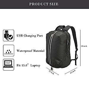 FAIRYLAND Backpack Multi-compartment Storage Sports Gym Backpack With Shoe Compartment Waterproof Biking, Hiking Backpack, Durable Anti Theft College School Backpack Fits Laptop, Black