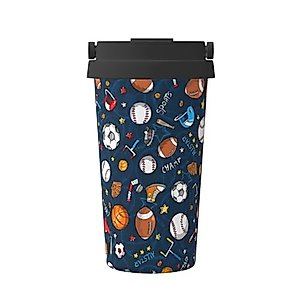 WANGZHAO Sports Baseball Game Print Double Wall Stainless Steel Vacuum Insulated Tumbler Cup Home Thermal Cup