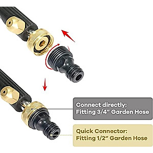 Pressure Power Washer Spray Nozzle, 18 Inch, Garden Hose Wand for Car Washing and High Outdoor Window Washing, Black