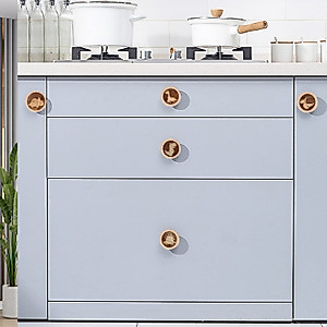 ziyue 6 Pack Wooden Drawer Knobs(40MM/1.57"), Dinosaur Wooden Knobs for Nursery Room, Kids Dresser Knobs Cabinet Pulls Handles with 6 Screws