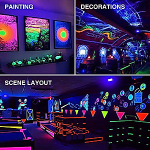 Onforu 2 Pack 50W LED Black Lights, Blacklight Flood Light with Plug, IP66 Waterproof Black Lights for Dance Party, Glow in The Dark, Halloween Lights, Body Paint, Fluorescent Poster, Neon Glow