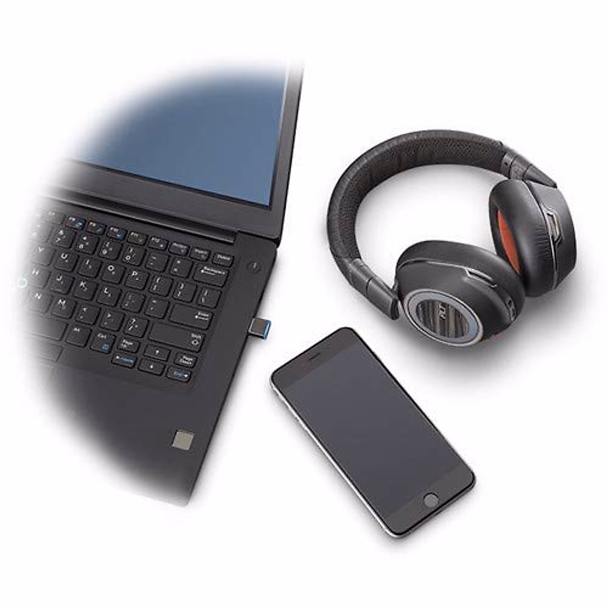 Plantronics Voyager 8200 UC Bluetooth Headset with USB Type-A Adapter (Black) (208769-01) Essential Bundle (Renewed)