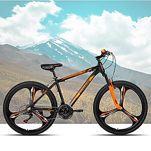 HH HILAND Hiland Humtaway 26'' Mountain Bike for Mens and Womens, 3/6 Spoke Wheel, 21 Speed and Shimano Rear Derailleur,Aluminum Frame with Front Suspension, Bicycle for Adult Black