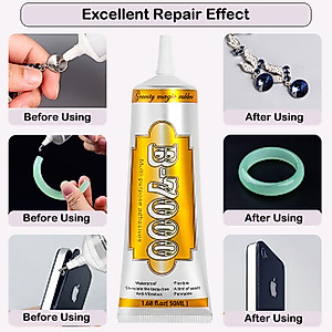 2023 Upgraded B7000 Glue Clear Rhinestones Glue for Crafts, 50ML/1.69 fl oz Jewelry Glue Fabric Glue, Multipurpose Super Adhesive B-7000 Glue for Phone Repair Nail Art Wood Glass Charms