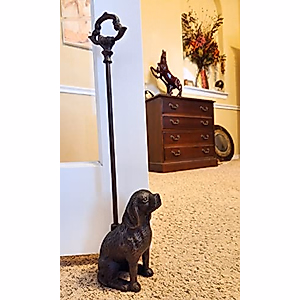LuLu Decor, Cast Iron Decorative Dog Door Stopper with Rod, 5lbs 1oz