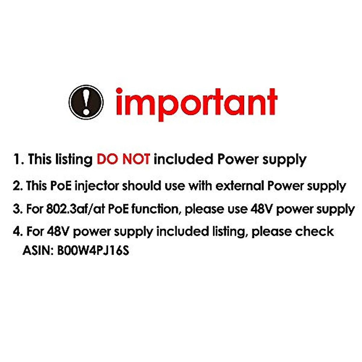 iCreatin 4-Port POE Power Over Ethernet Injector Adapter for IP Camera, Access Points and More; Use with External Power Supply for Passive or 802.3af Devices [External Power Supply NOT Included]