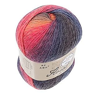 FAVOMOTO 1 roll Floss Crochet D Weaving Rainbow and Scarf Yarns Kit Bulk Balls Soft Threads Color Shawl Supplies for Hat Yarn Handmade Hand- Hand-Knitted Segment Knitwear DIY Cross