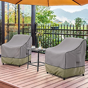 BRIVIC Patio Furniture Covers Waterproof for Chair, Outdoor Lawn Chair Covers Fits up to 36W x 37D x 36H inches(2Pack), Grey