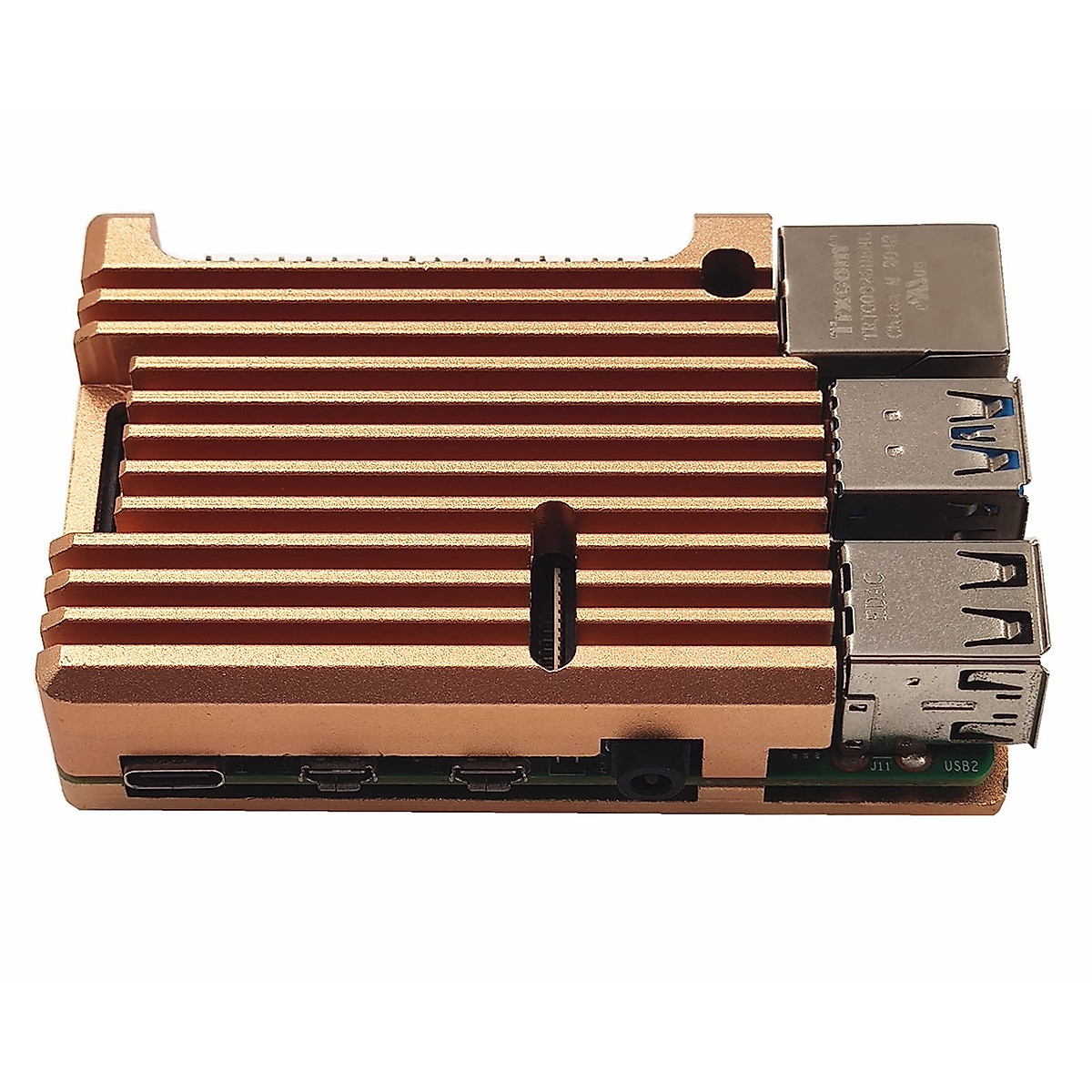 Raspberry Pi 4 Armor Case, Raspberry Pi 4 Computer Model B Aluminum Alloy Passive Cooling Case Compatible with Raspberry Pi 4 Model B (Gold)
