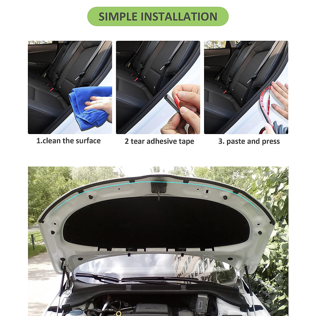 RACOONA 33 Feet Weather Stripping,Rubber Seal Strip,Car Accessories Self Adhesive 5-Hole Car Door Seal Strip,Automotive Weather Stripping,Universal Auto Weatherstrip,Fit for Cars,Trucks,RVs,Boats