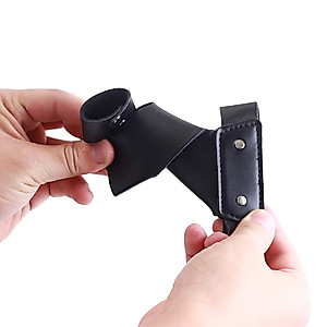 SOPOGER Archery Shooting Glove Hand Guard Finger Protector Youth Adult Protective Leather Finger Guard Left Hand for Traditional Recurve Compund Bow Outdoor Hunting Practice (Black)