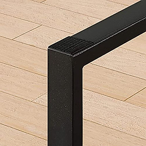 IBF Rustic Coffee Table, Wood and Metal Simple Industrial Modern Center Table, Minimalist Rectangle Wooden Farmhouse Cocktail Table for Living Room, Dark Gray Oak, 47 Inch