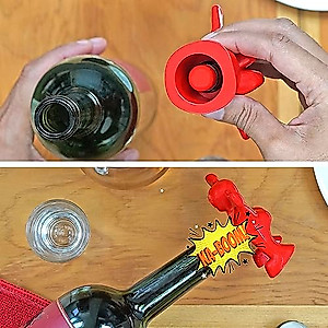 Fairly Odd Novelties Sir Mrs. Perky Novelty Wine Bottle Stopper Set, Red, One Size,