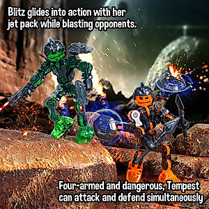 Zing Klikbot, Complete Set of 4 Poseable Action Figures with Weapons, Translucent, Create Stop Motion Animation, for Ages 6 and Up (Series 3 Guardians)