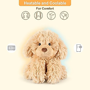 SuzziPals Warmable Golden Retriever Plush Toy, Microwavable Stuffed Animal Heating Pads for Period & Stress Relief, Lavender Dog Stuffed Animal for Anxiety, Bedtime, Puppy Plushie Gifts for Kid Women