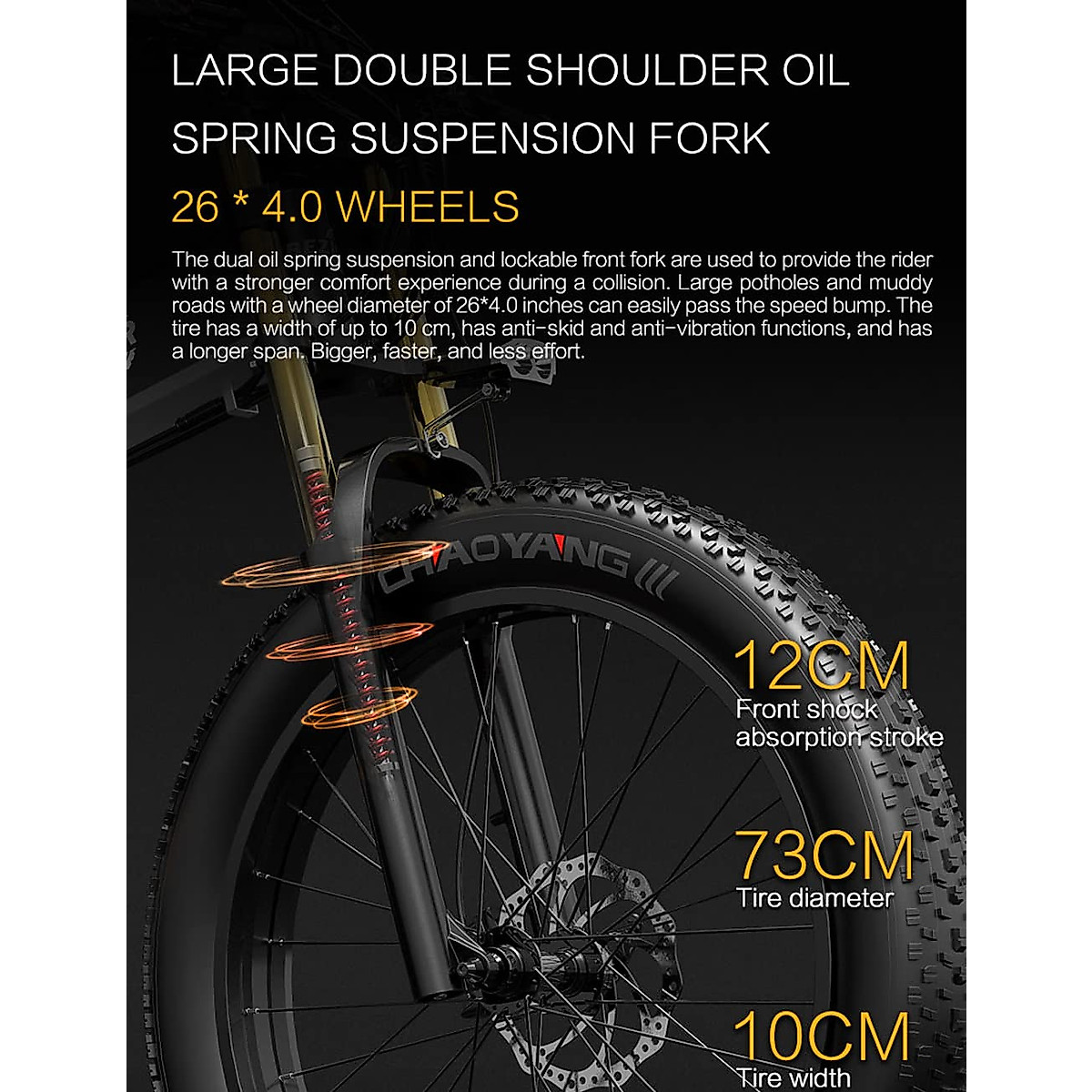 Bezior X Plus Electric Bike for Adults, Foldable 26" x4.0 Fat Tire Electric Bicycle, 1500w Motor 48V 17.5Ah Removable Lithium Battery, Up to 25MPH, 27-Speed Gear and Dual Shock Absorber Ebikes